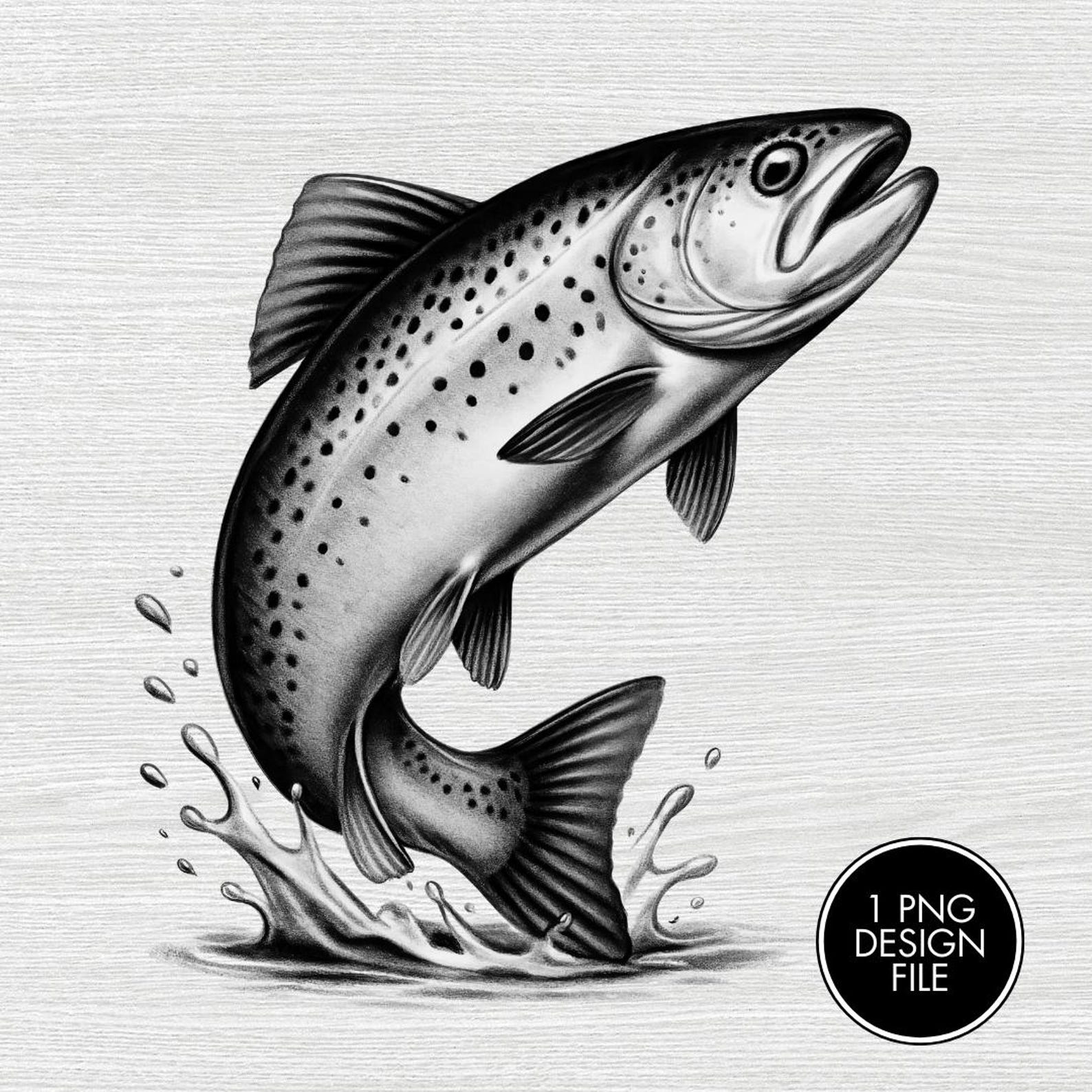 Trout Engraving PNG File, Laser Engraving Files, Laser Burning, Laser ...