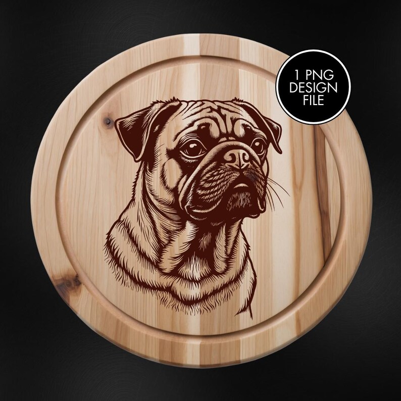 Pug Cutting Board PNG SVG Files, Laser Engraving Files, Laser Burning ...