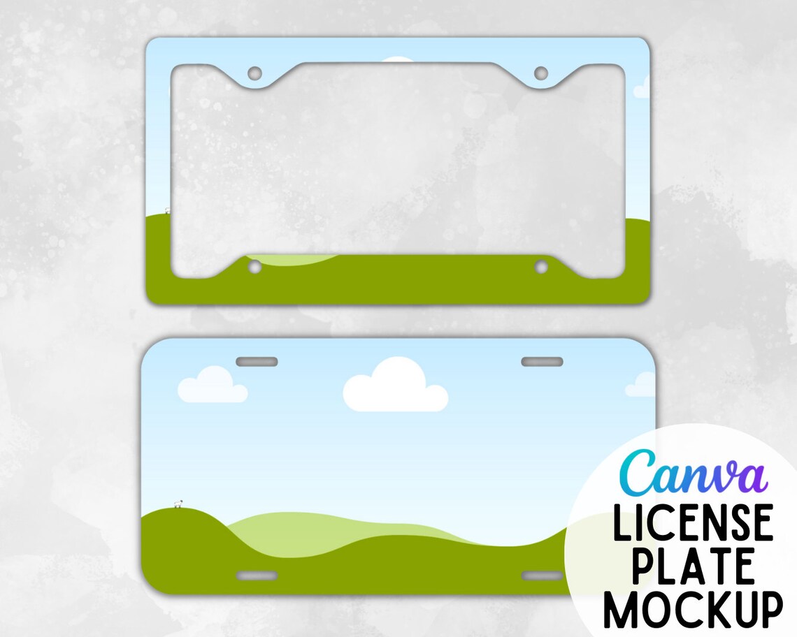 Canva License Plate Frame Template Editable License Plate - Etsy