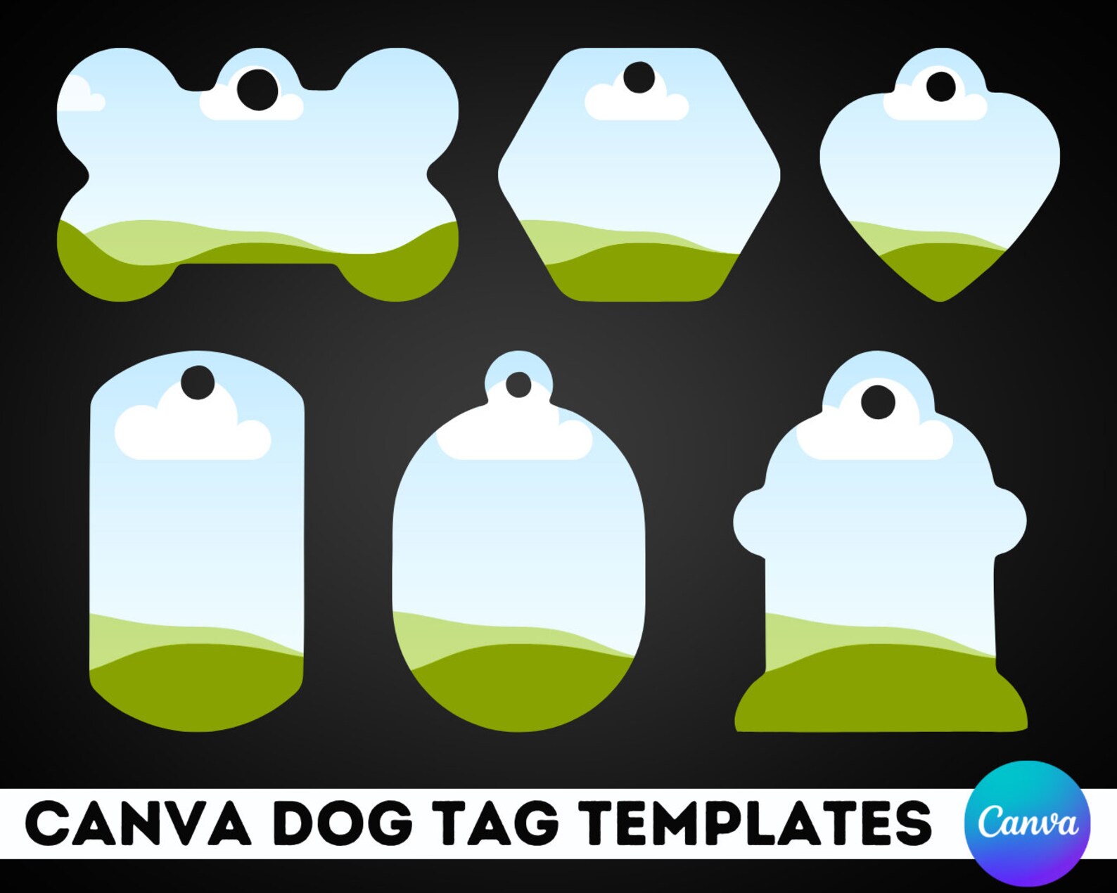 Canva Dog Tag Templates Editable Dog Tag Template Canva - Etsy