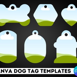 Canva Dog Tag Templates Editable Dog Tag Template Canva - Etsy