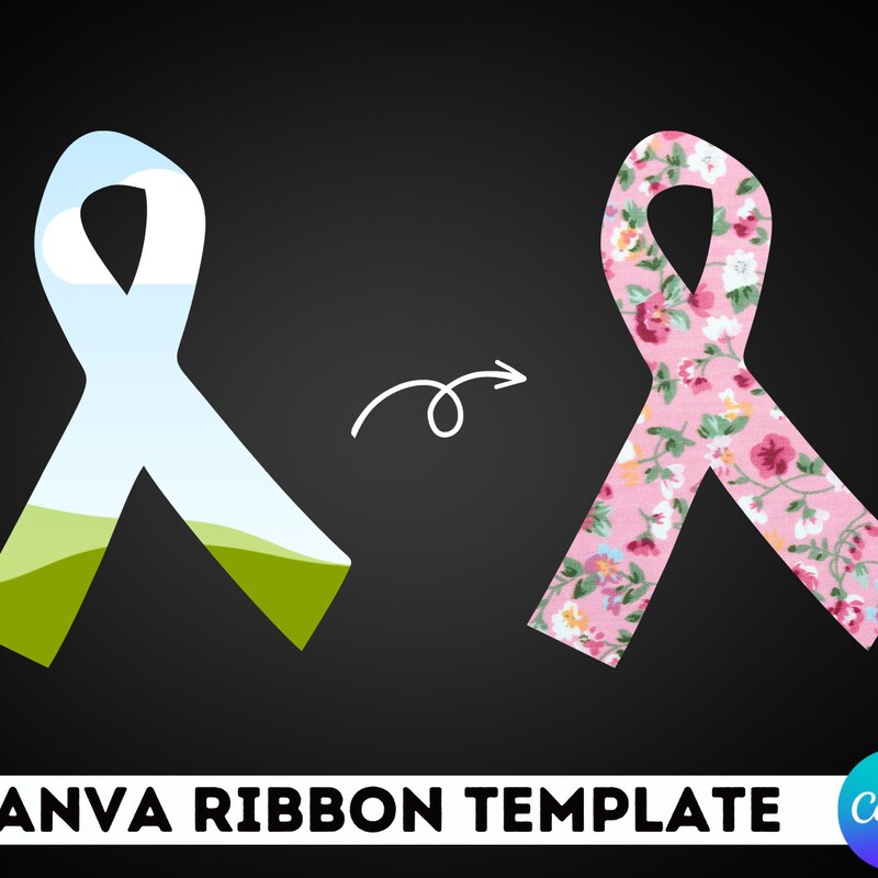 Memorial Ribbon Template Canva - Etsy