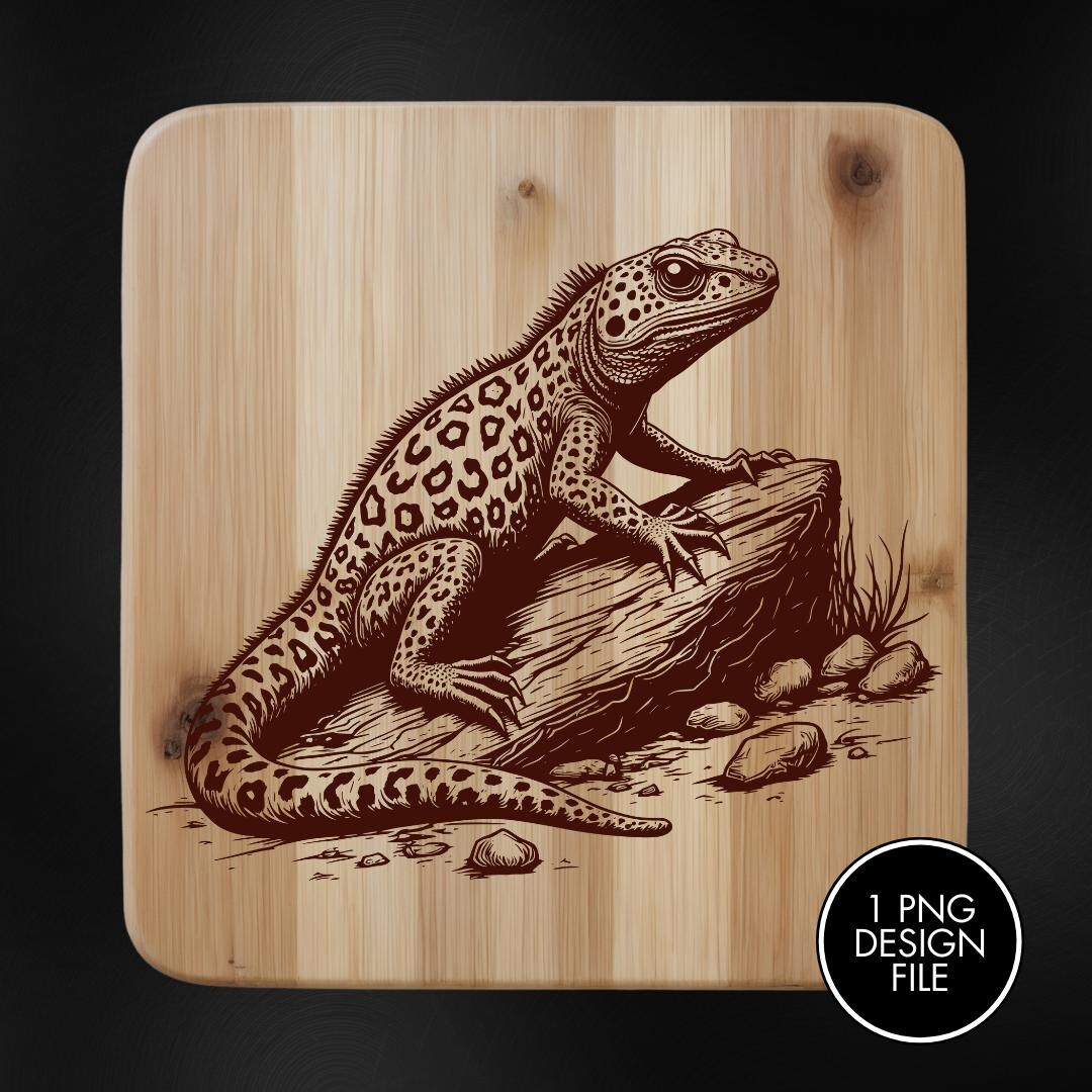 Leopard Gecko Cutting Board PNG SVG Files, Laser Engraving Files, Laser ...