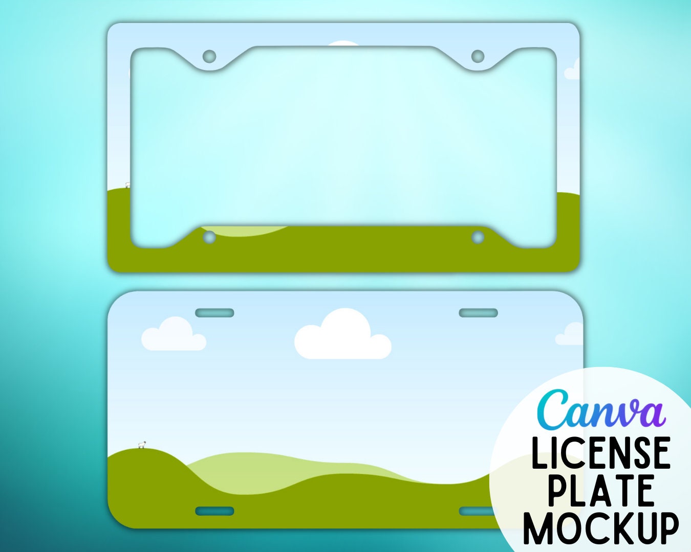 20 License Plate Mock Ups Mock up for Canva License Tag Mock - Etsy