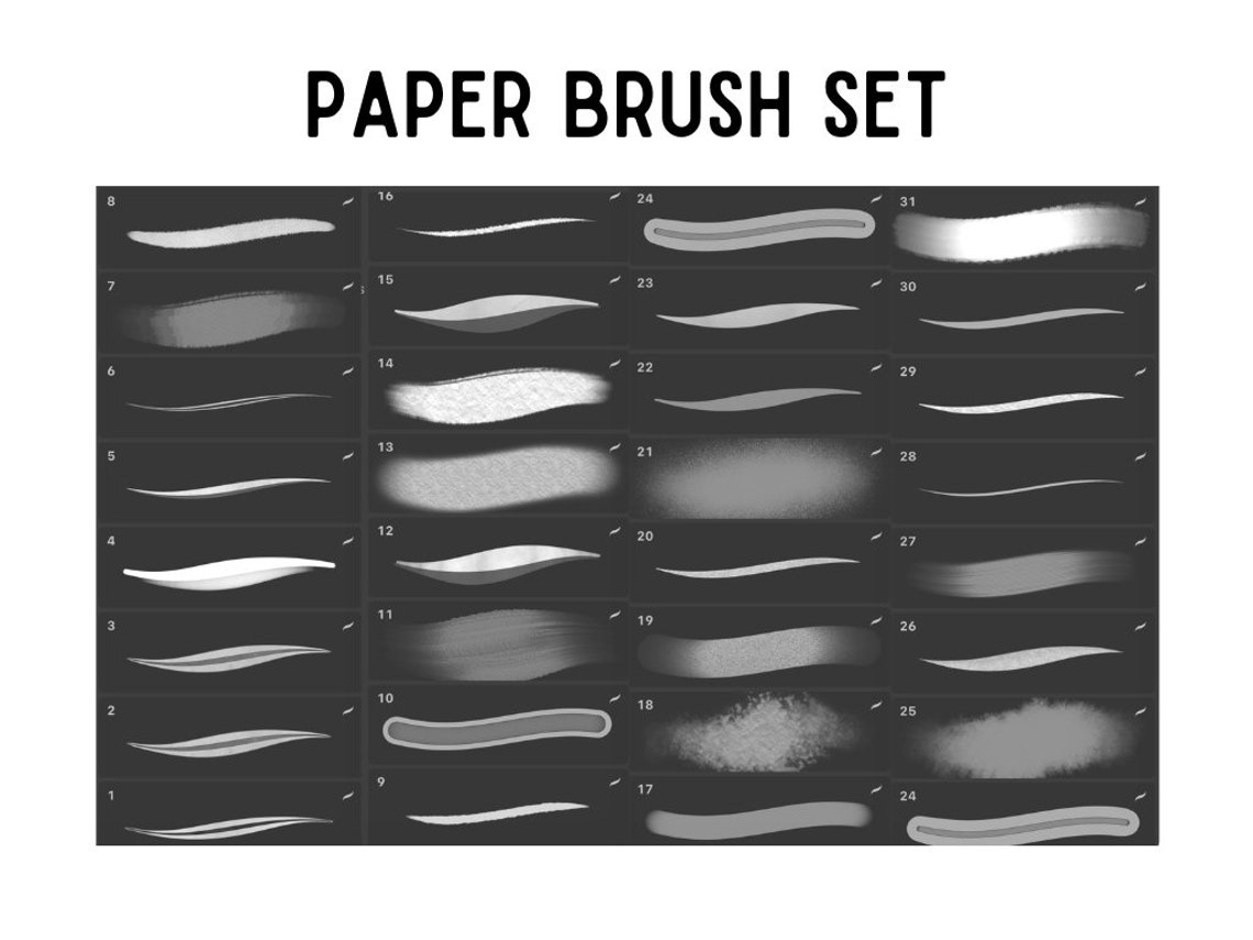 30 Paper Texture Procreate Brushset, Procreate Paper Texture Brush ...