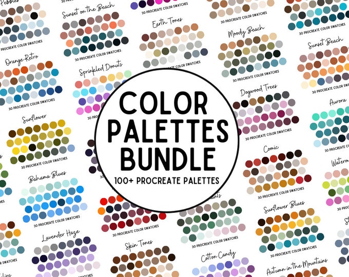 Procreate Color Palette Bundle, 100+ Procreate Swatches, Palette for ...