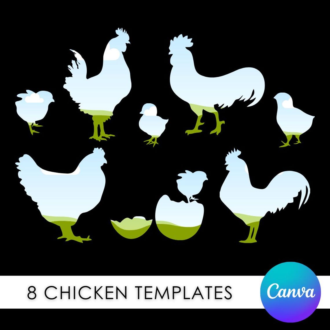 Canva Chicken Templates, Editable Chicken Template, Canva Template ...