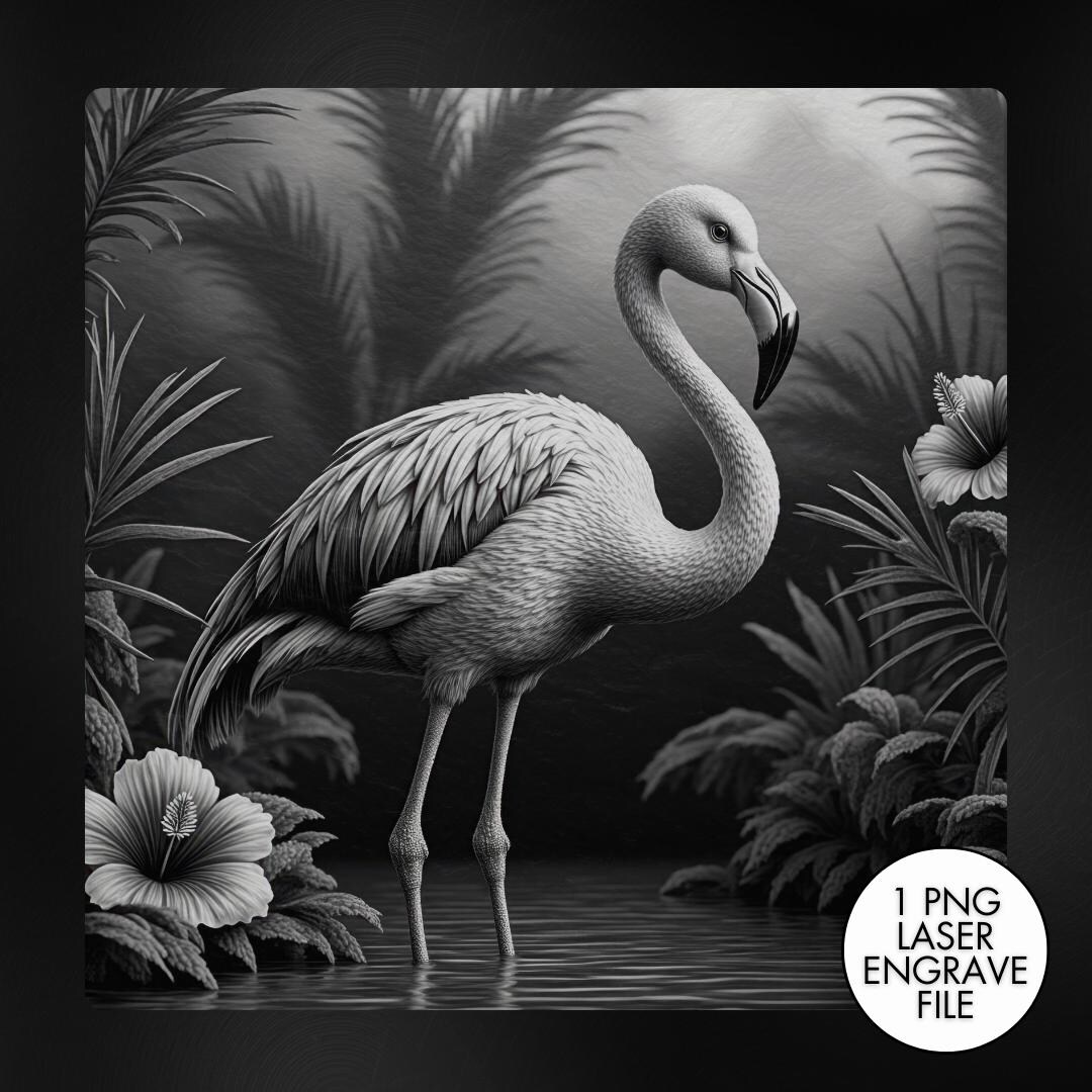 Flamingo Laser Engraving PNG, Slate Engraving PNG, Laser Burning, Laser ...