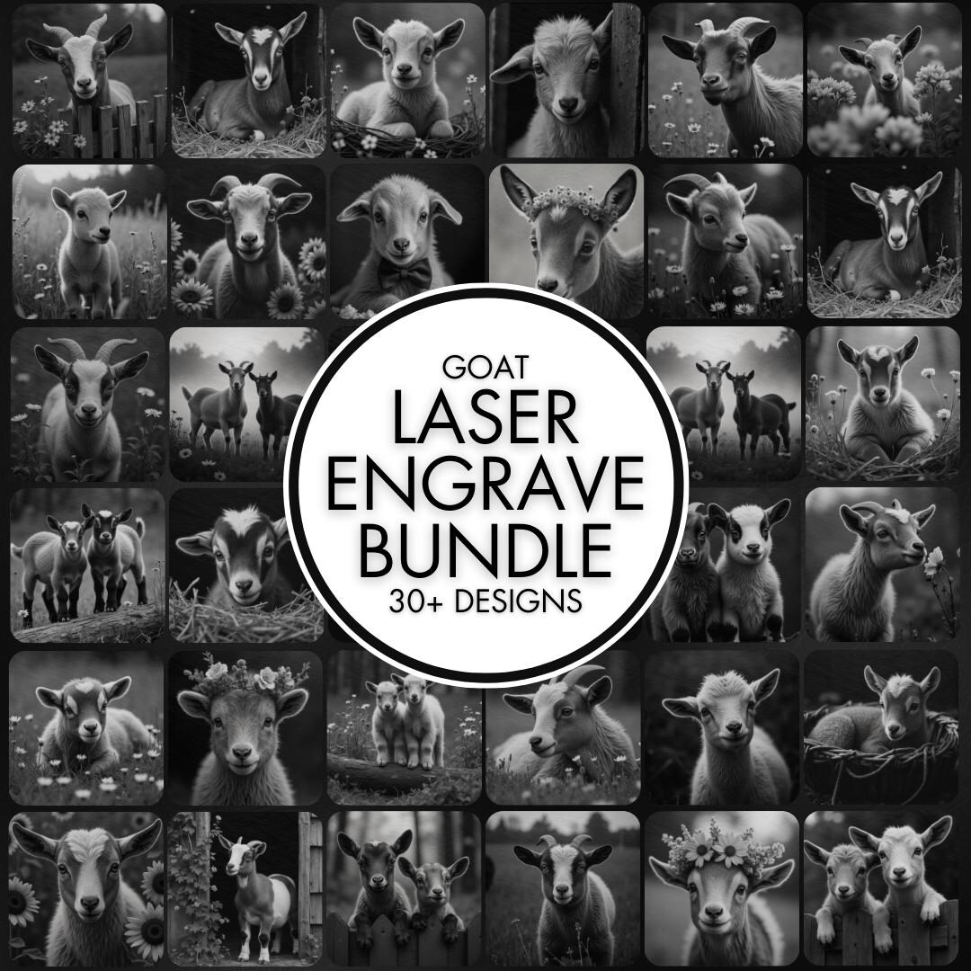 30+ Goat Laser Engraving PNG Files for Slate Coaster, Entire Shop Sale ...