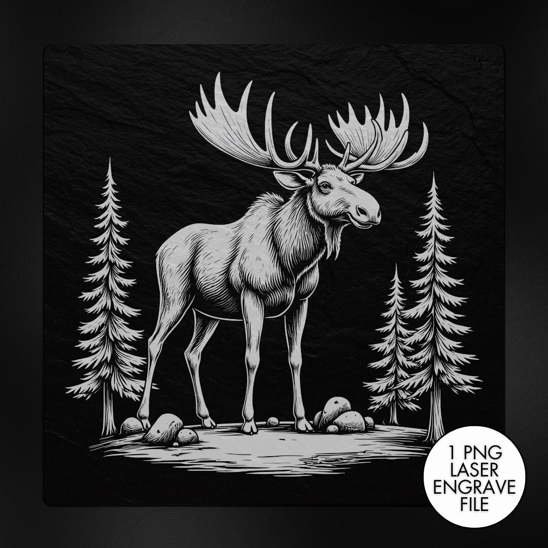 Moose Laser Engraving PNG, Slate Engraving PNG, Laser Burning, Laser ...