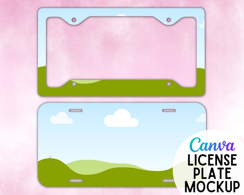 Canva License Plate Frame Template Editable License Plate - Etsy
