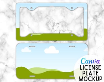 Canva License Plate Frame Template, Editable License Plate Template ...