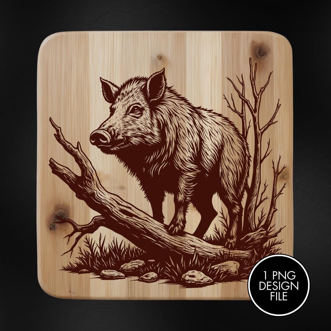 Wild Boar Cutting Board PNG SVG Files, Laser Engraving Files, Laser ...