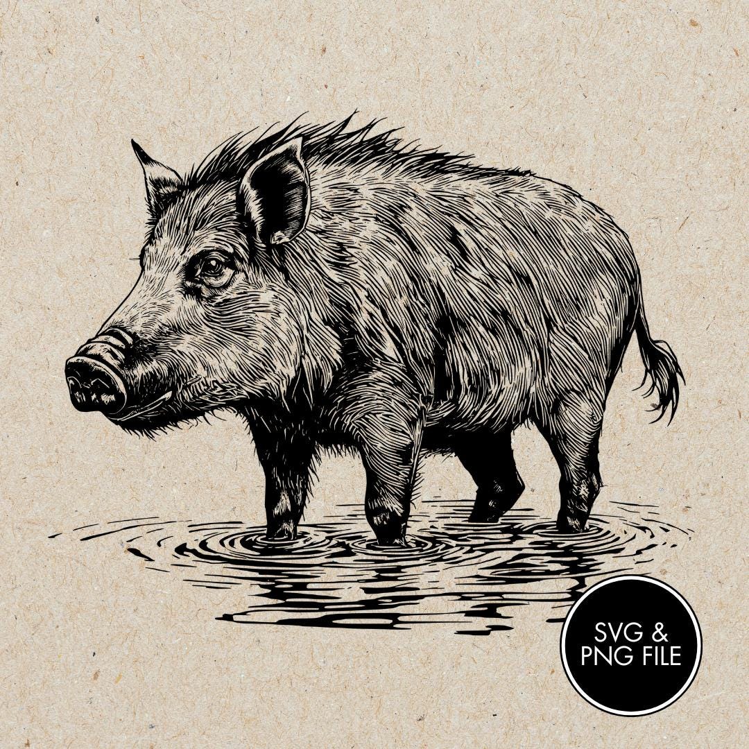 Wild Boar Cutting Board PNG SVG Files, Laser Engraving Files, Laser ...