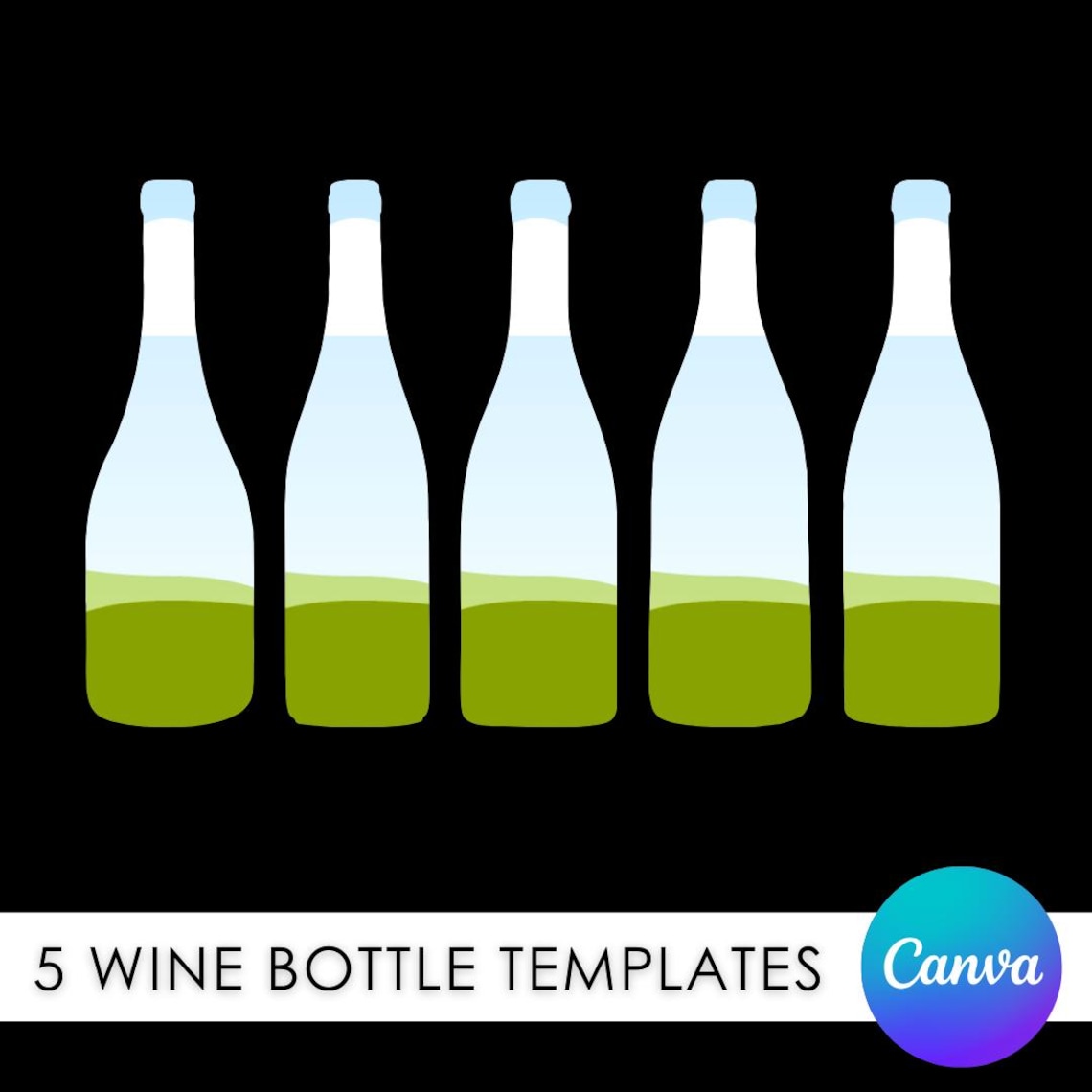 Canva Wine Bottles Template, Editable Bottle Template, Canva Template ...