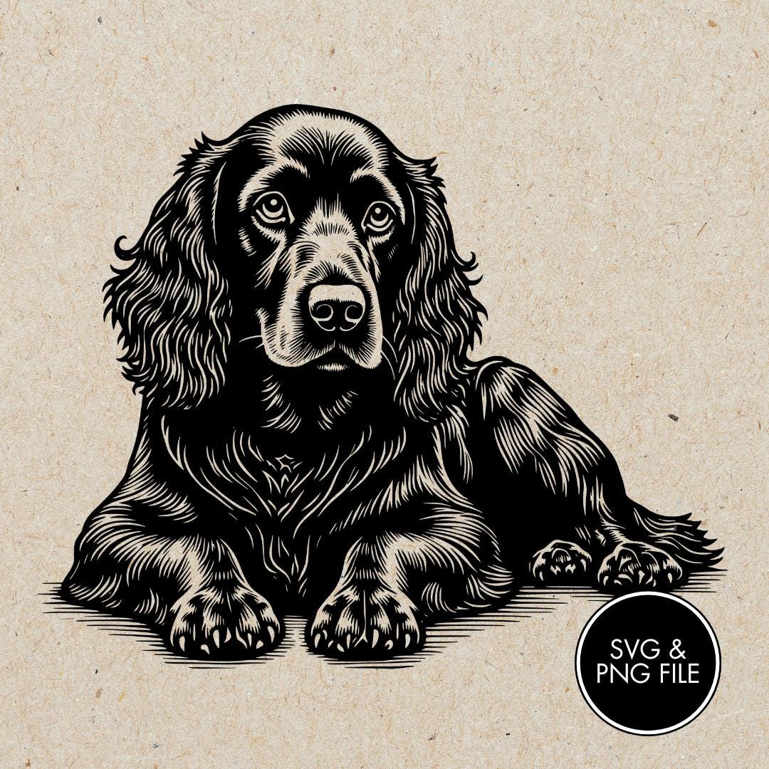 Cocker Spaniel Cutting Board PNG SVG Files, Laser Engraving Files ...
