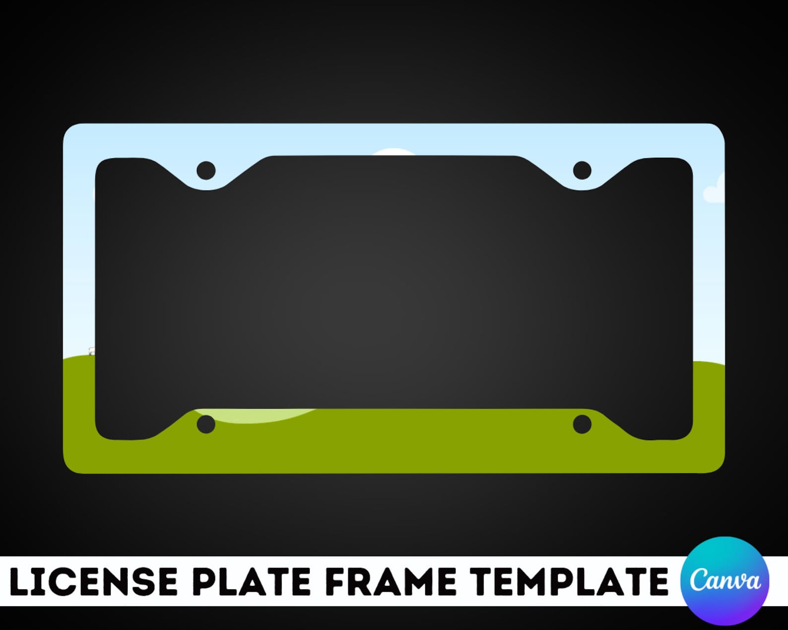 Canva License Plate Frame Template, Editable License Plate Template ...