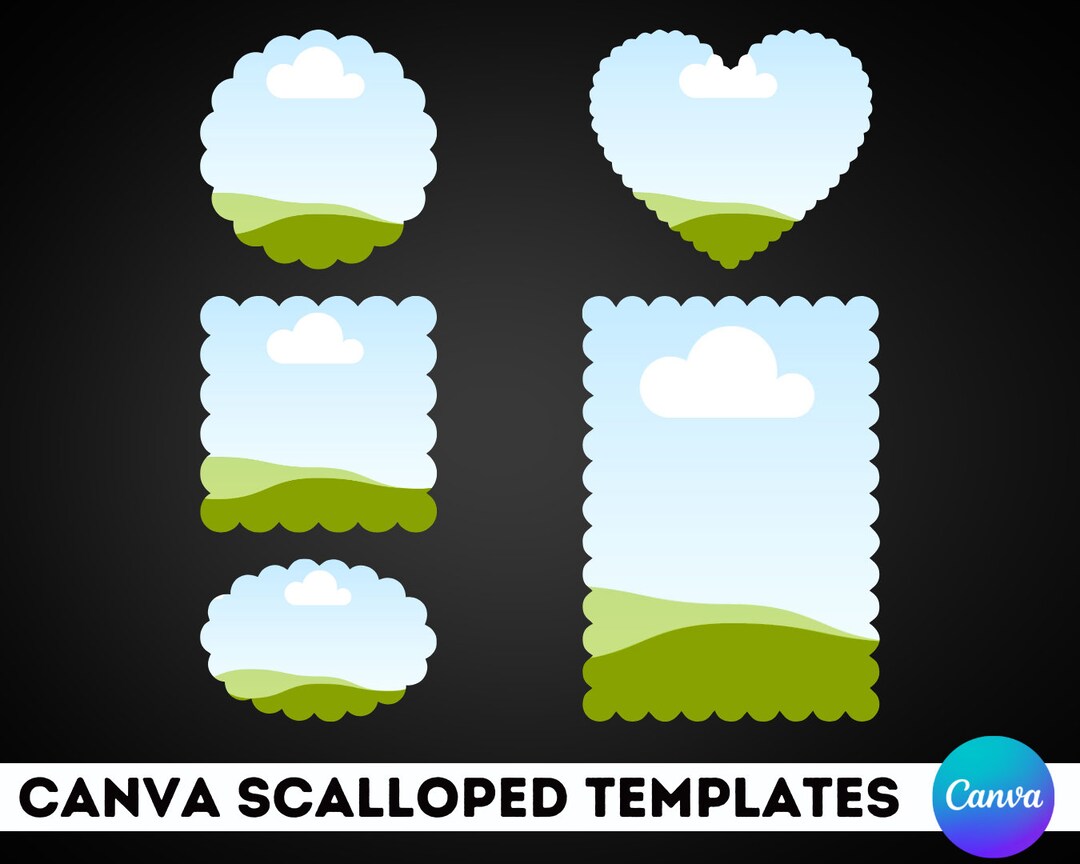 Canva Scalloped Shapes Templates, Editable Shape Template, Canva ...