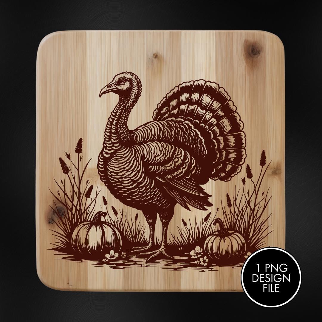 Turkey Cutting Board PNG SVG Files, Laser Engraving Files, Laser ...