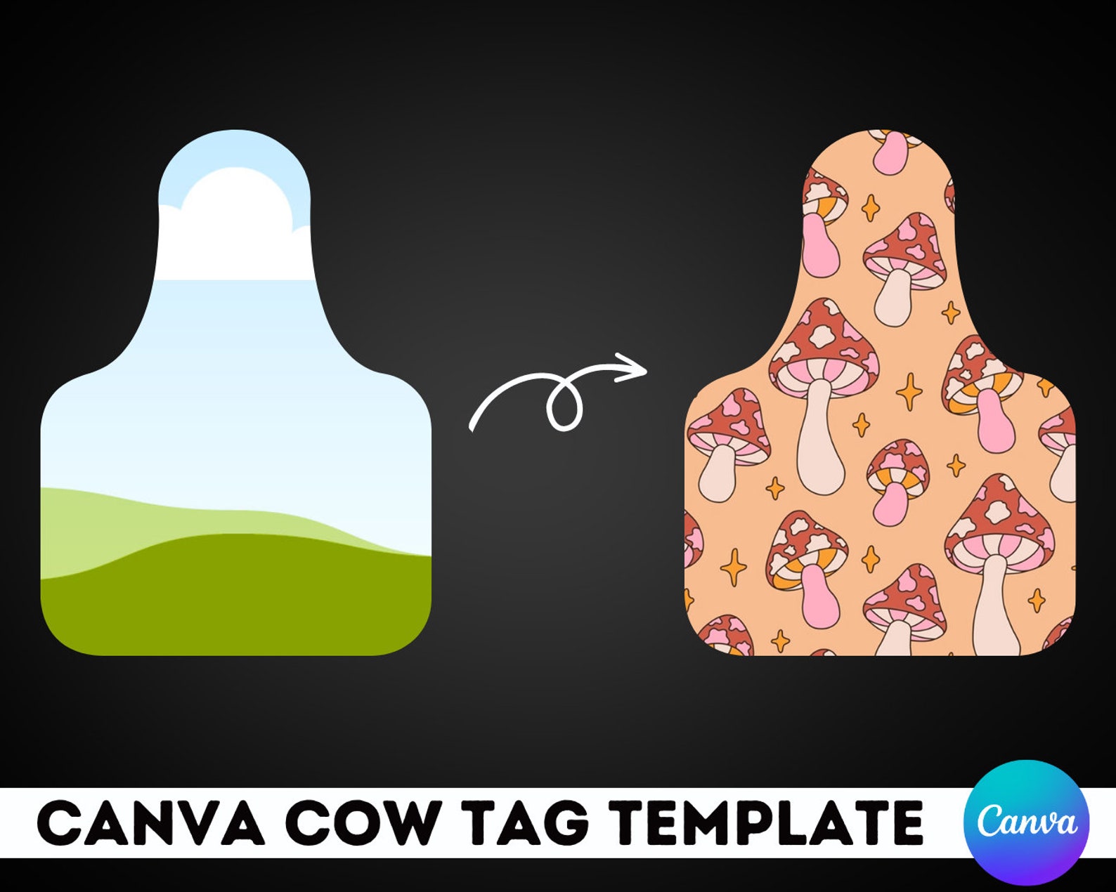 Cow Tag Templates, Editable Cow Tag Template, Canva Template, Custom ...