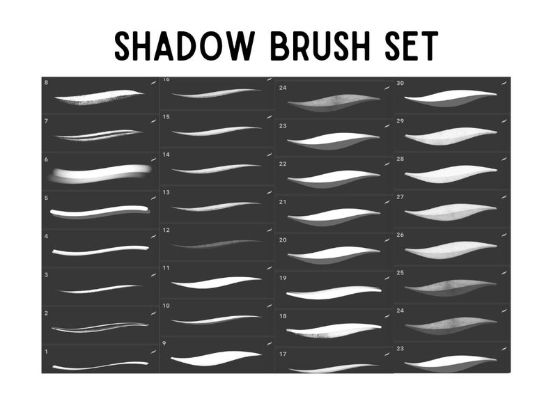 30 Shadow Procreate Brushset, Procreate Shadow Brush, Digital Download, Instant Digital Download ...