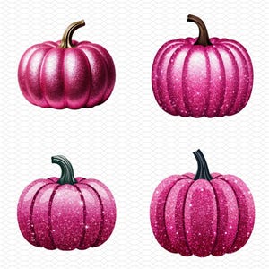 13 Pink Glitter Pumpkins Clipart Png, Pumpkin Png, Halloween Png ...