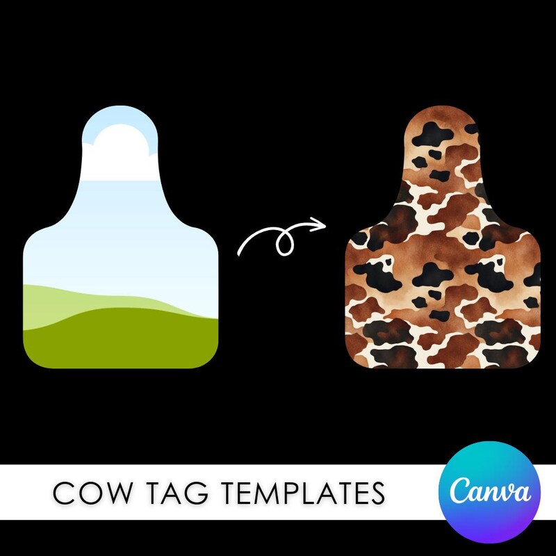 Cow Tag Template - Etsy