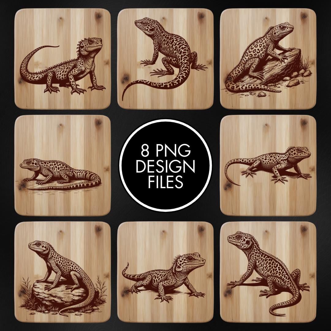 8 Leopard Gecko Cutting Board PNG SVG Files, Laser Engraving Files ...