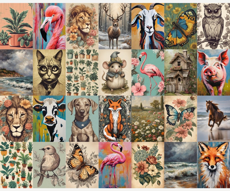 1600 Eclectic Prints, Art Prints Mega Bundle, Eclectic Vintage Art ...