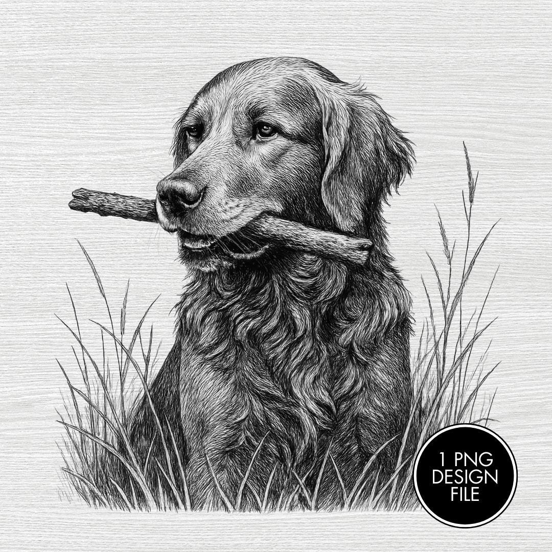Golden Retriever Engraving PNG File, Laser Engraving Files, Laser ...