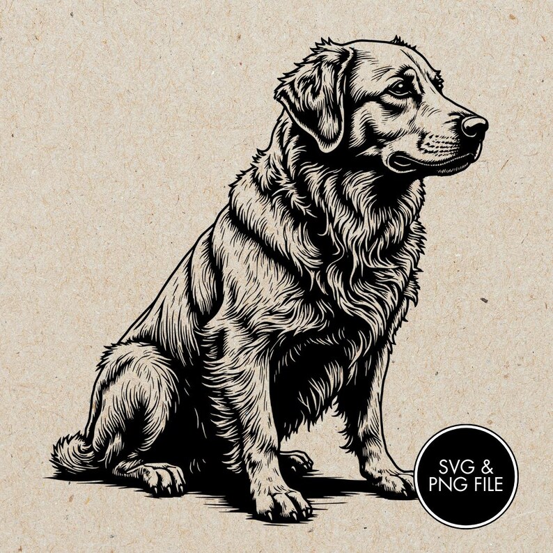 Golden Retriever Cutting Board PNG SVG Files, Laser Engraving Files ...