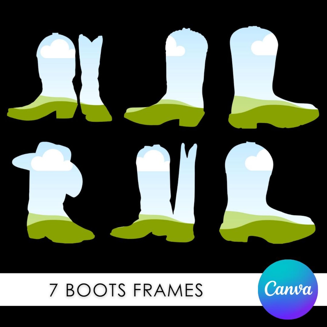 Canva Boots Template, Editable Boots Template, Canva Template, Custom ...