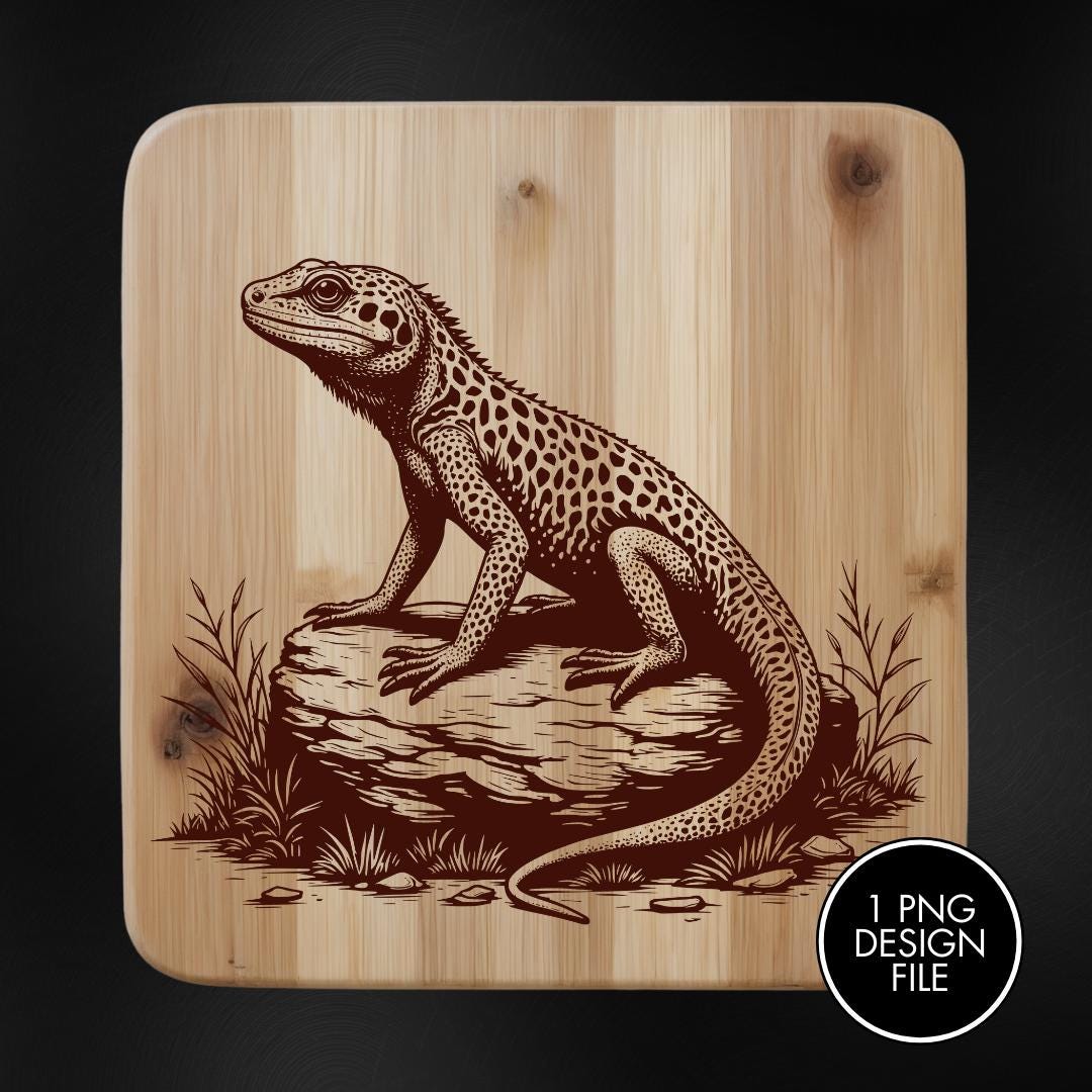 Leopard Gecko Cutting Board PNG SVG Files, Laser Engraving Files, Laser ...