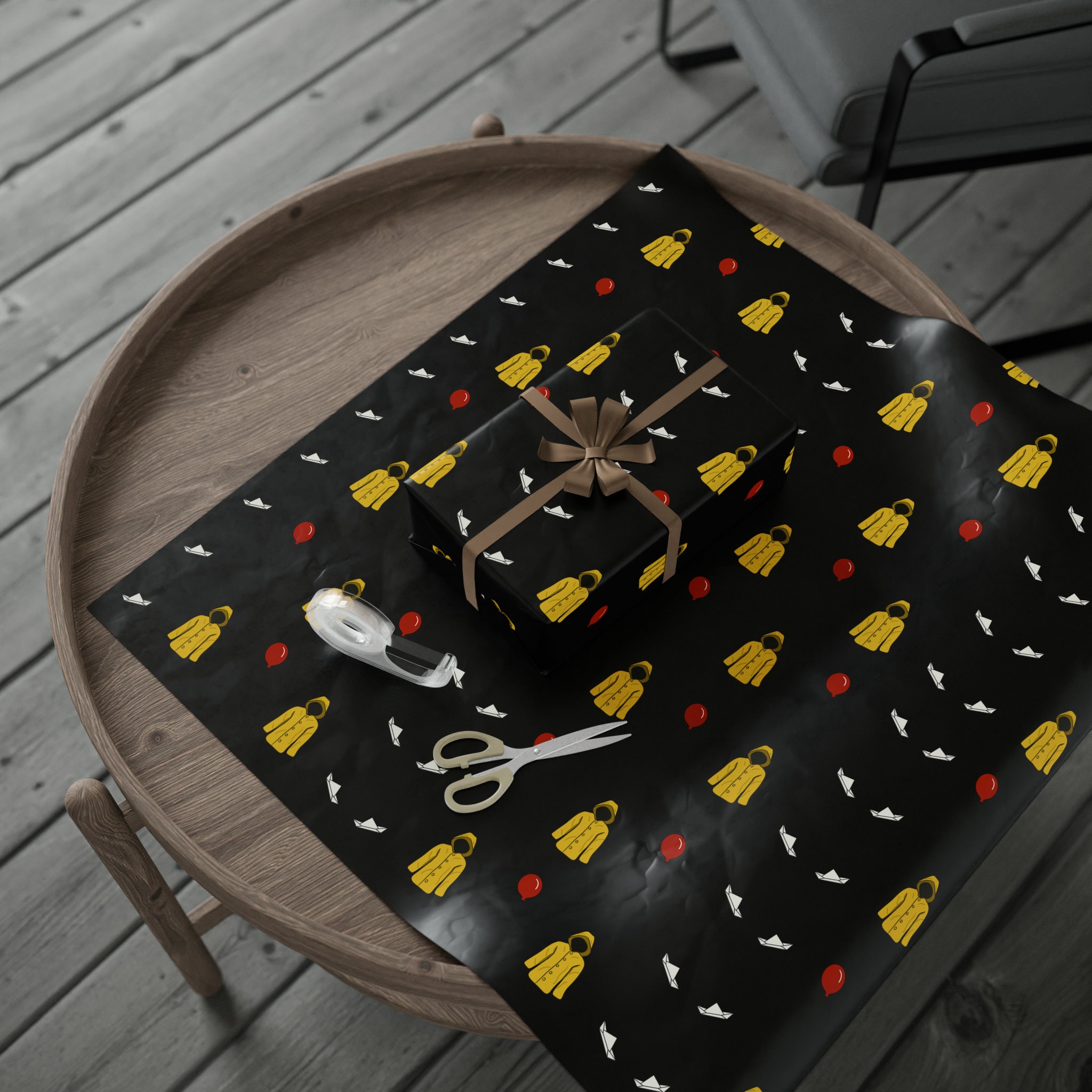 Horror Movie IT Wrapping Paper, Horror Fan Gift Wrap, Horror Gift Wrap ...
