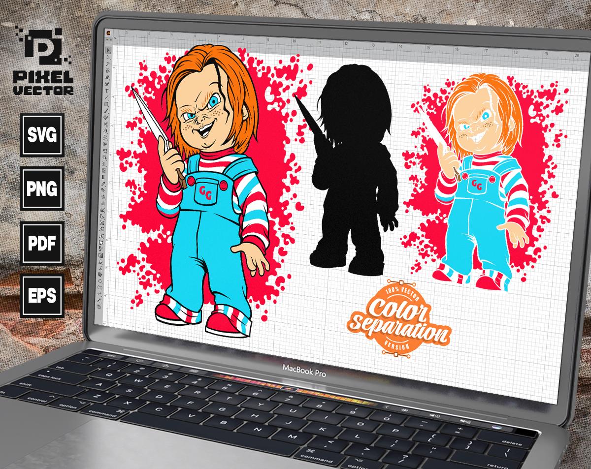 Chucky Svg , Chucky Horror Movie Svg, Chucky Clip, Art Halloween Svg ...