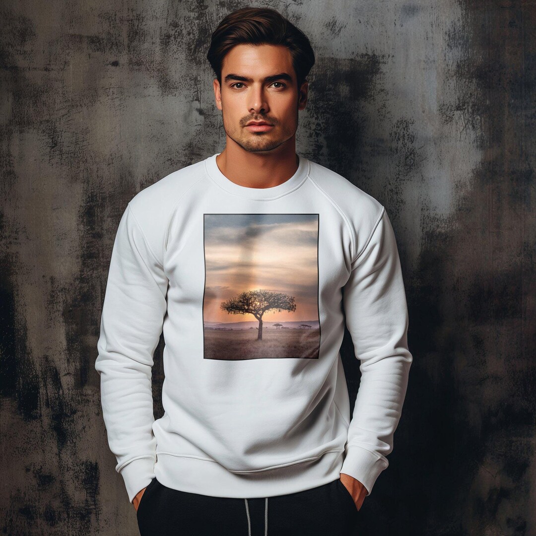 Nature Inspired Garment, Sunset Tree Design Garment, Casual Wear ...