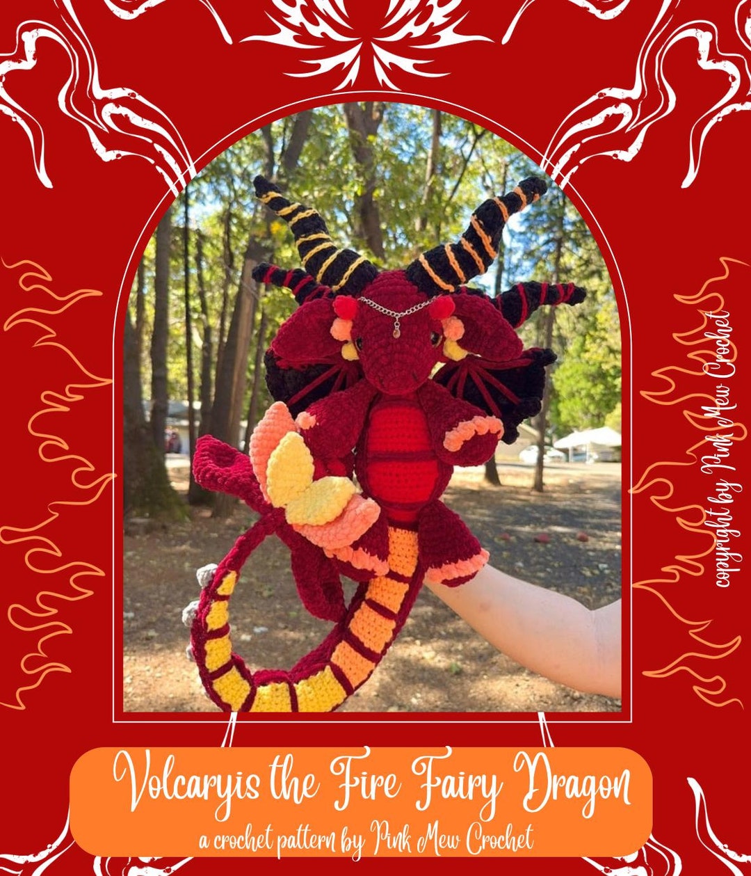 Volcaryis the Fire Fairy Dragon Crochet Pattern - Etsy