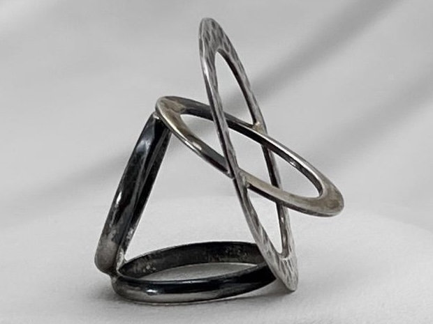 Vintage Sterling Large Statement Futuristic Witchy 80s Fashion Ring - Etsy