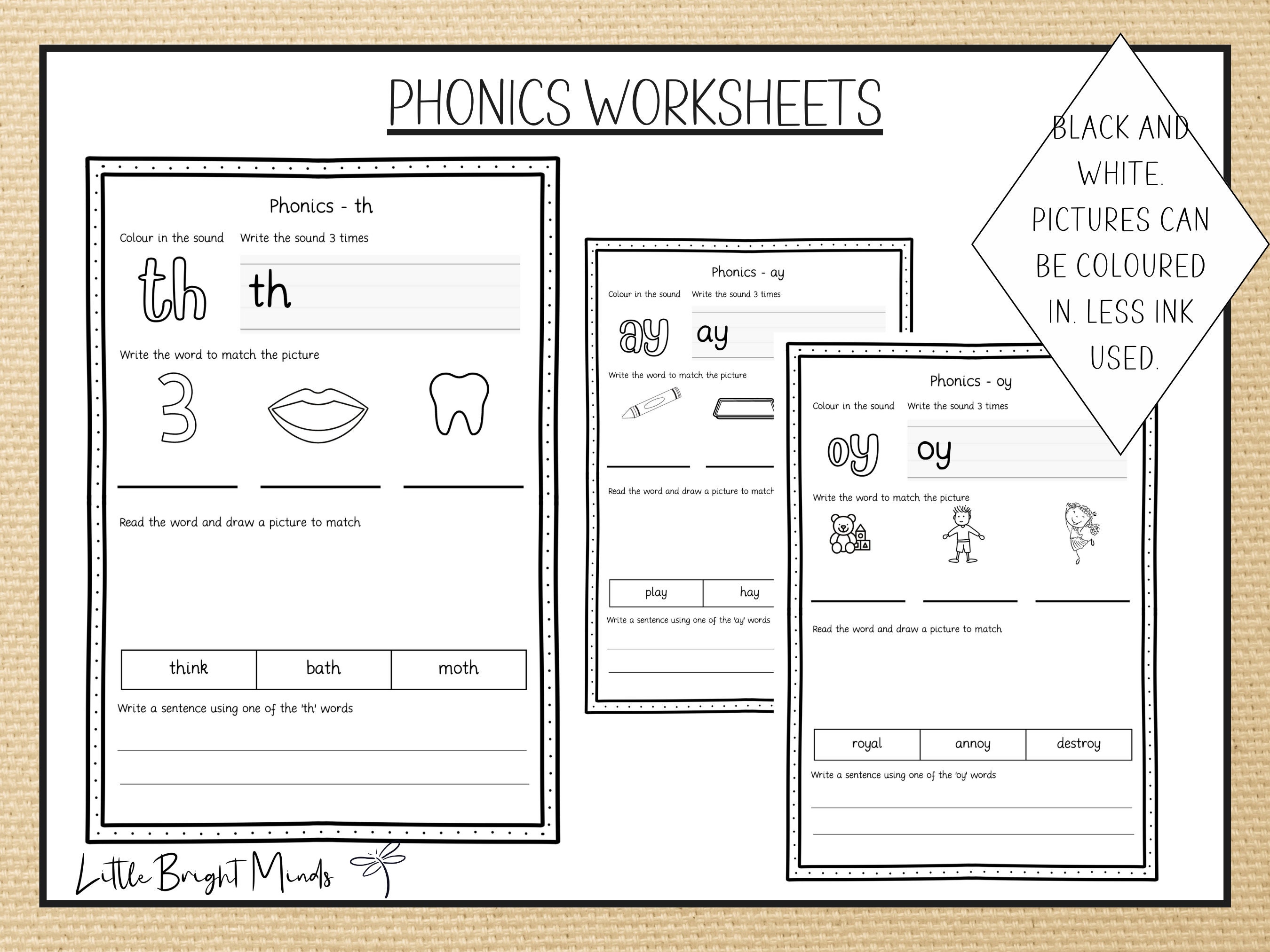 Phonics Worksheets - Etsy