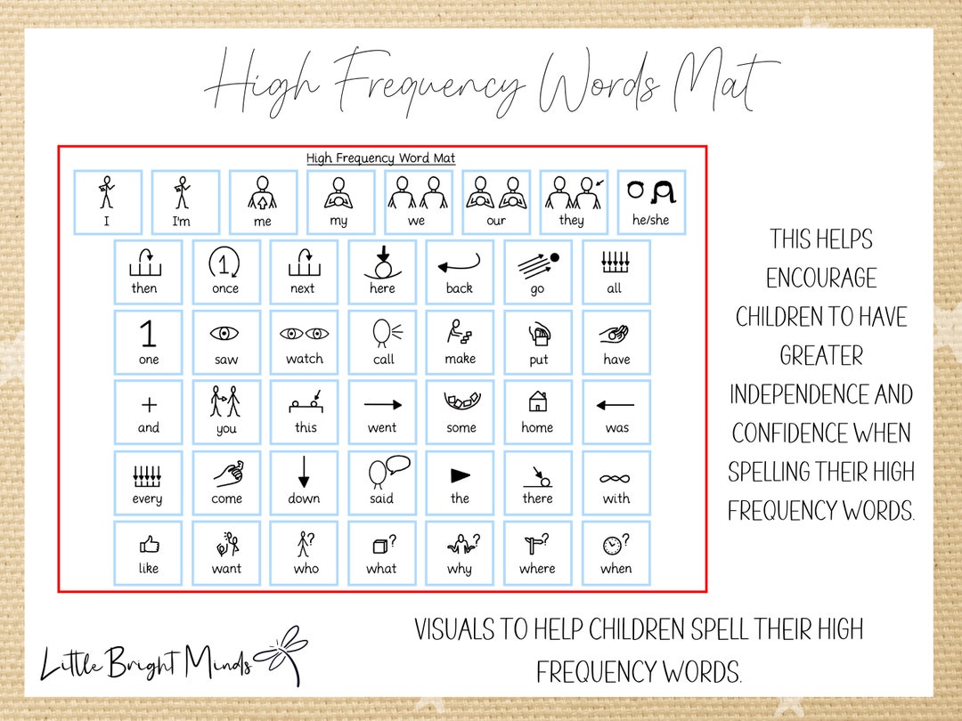 Year 1 High Frequency Words Mat - Etsy