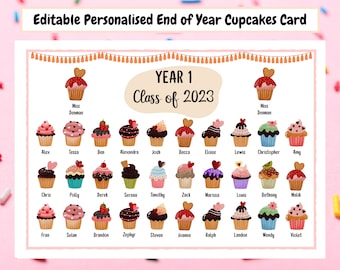 Editable Personalised End of Year Stars Card - Etsy