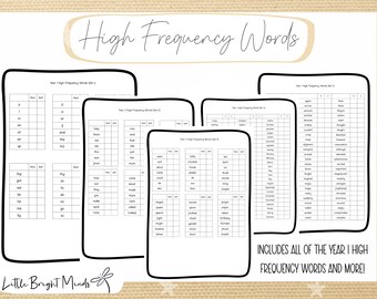 Year One High Frequency Words KS1 Key Words Starting School - Etsy UK