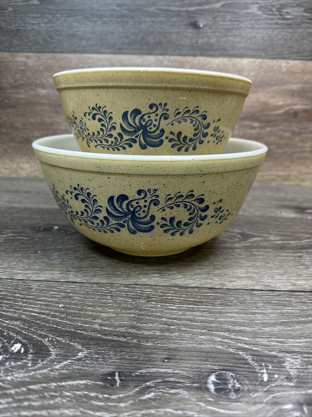 Pyrex Nesting Mixing Bowls Homestead Blue Pattern 402 403~set of 2 - Etsy