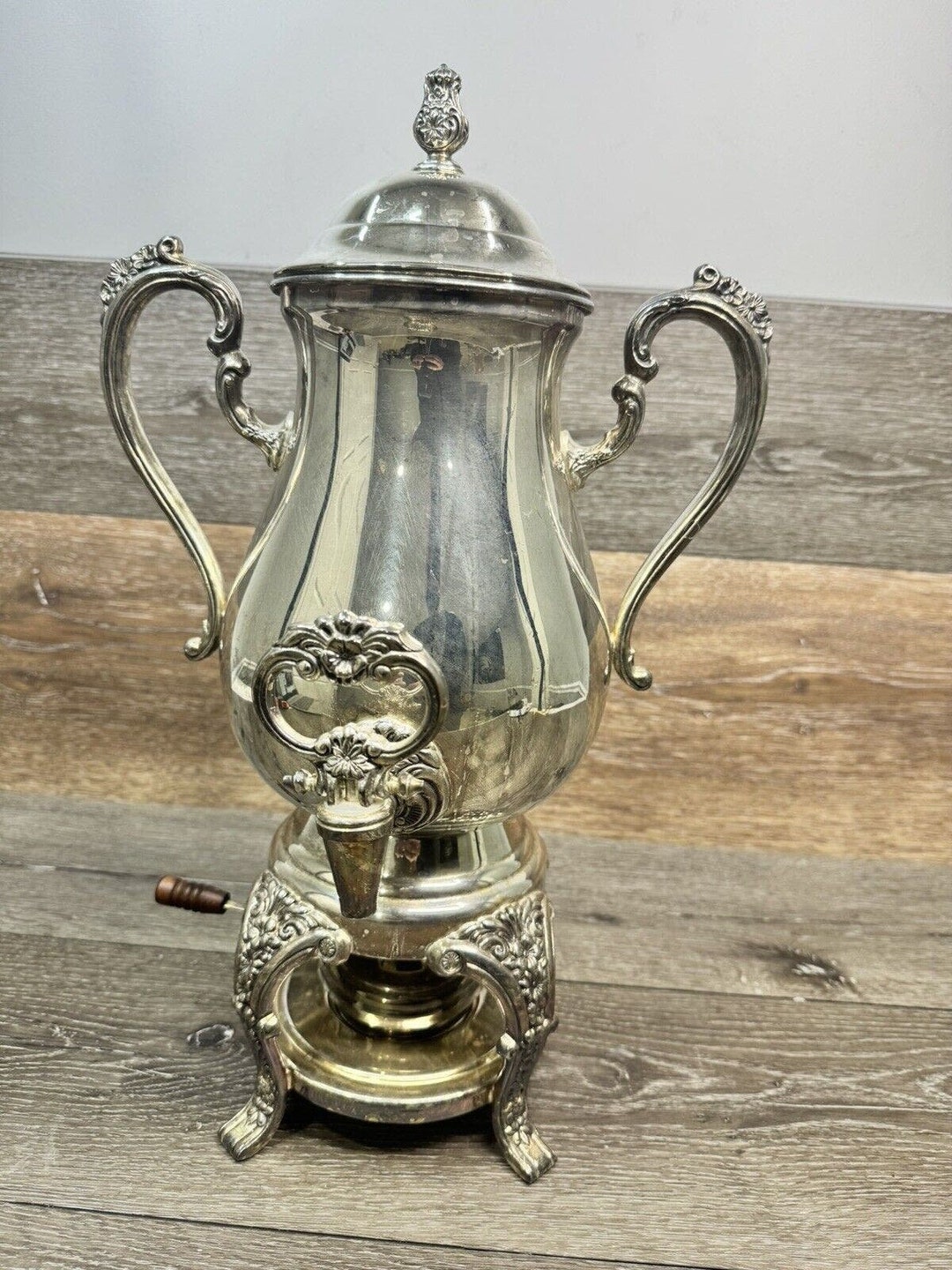 Reed & Barton Sheffield Silverplate Samovar Coffee Urn 3 Qt Capacity 19 ...