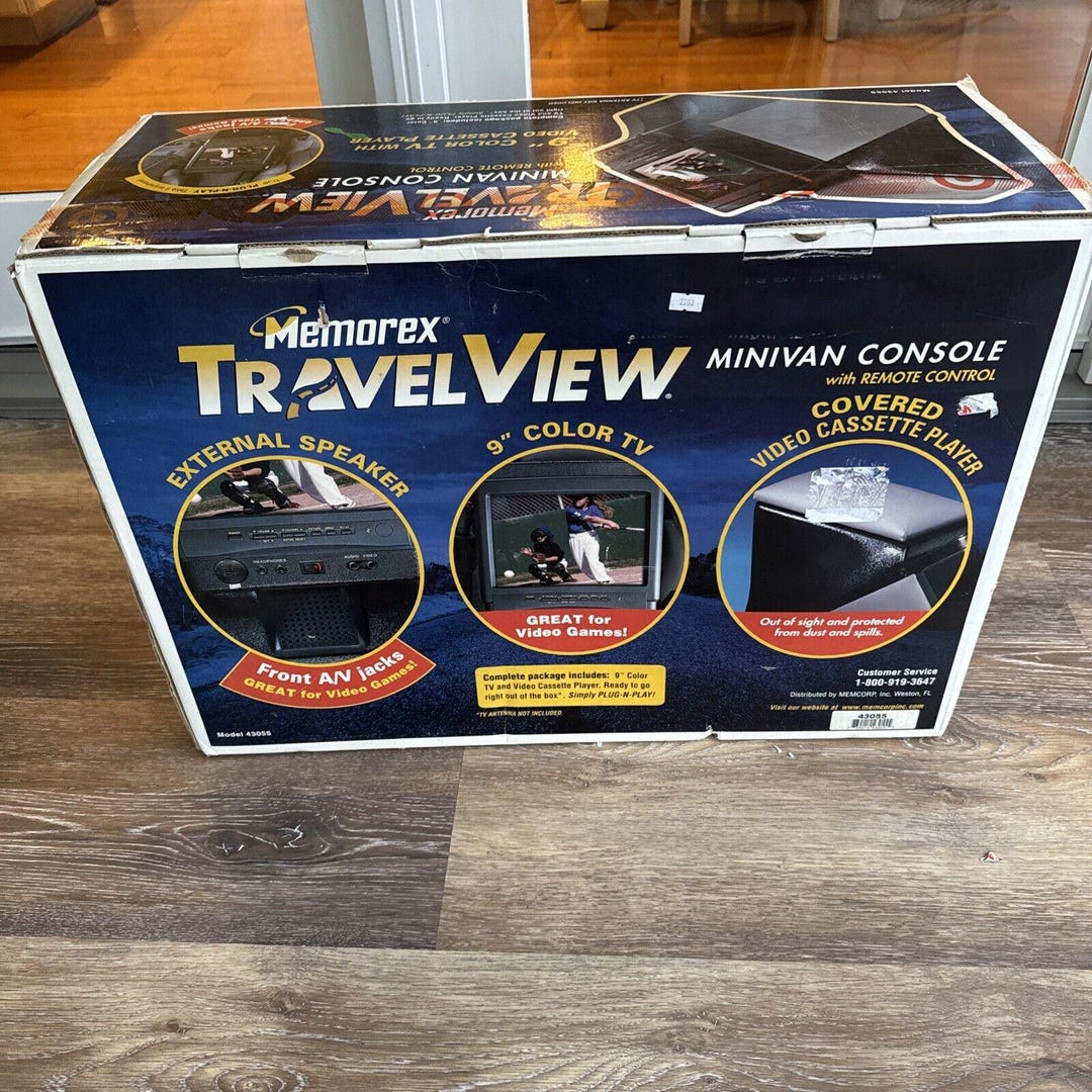 Memorex Travelview 9 Inch Color TV VHS Combo Player Minivan Console ...