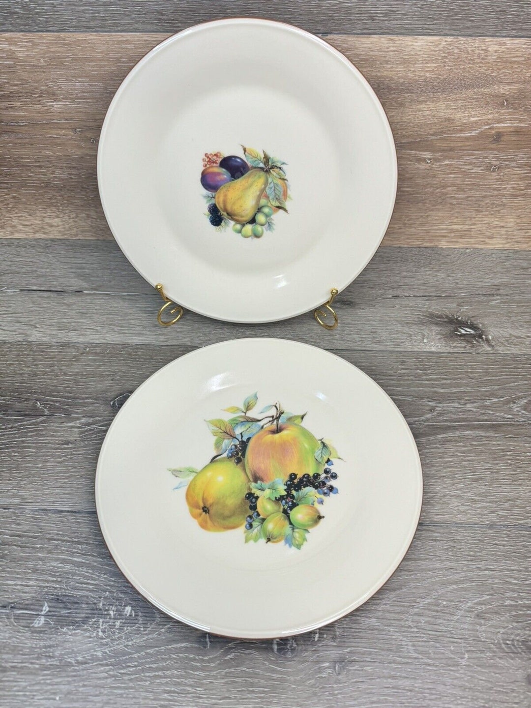 Lenox Special Bone China Dinner Plate 10 5/8" Fruits Gold Trim~2 Pc - Etsy