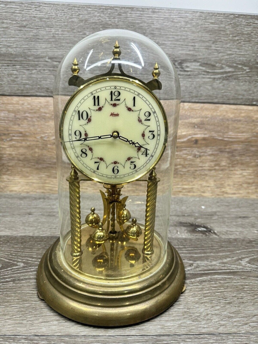 VTG Kundo Germany Anniversary 400 Day Clock W/ Glass Domeworking need ...