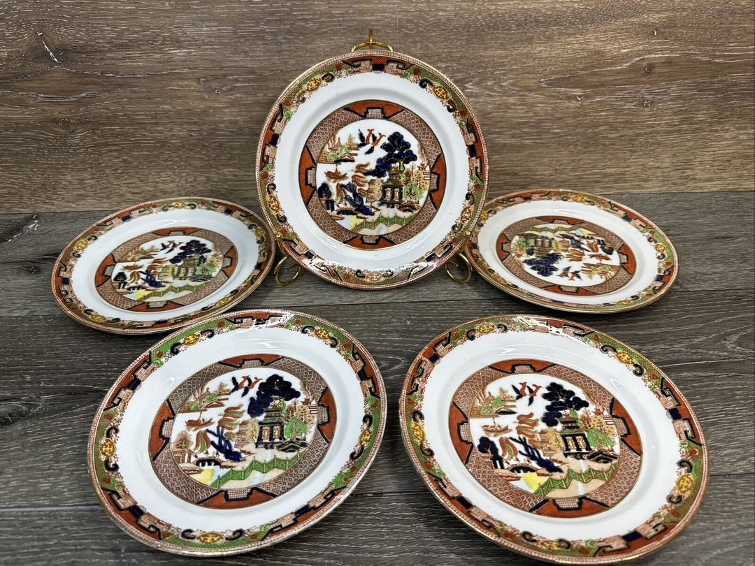 Antique Samuel and Redford Imari Pattern 8” Salad Plates England ~set ...