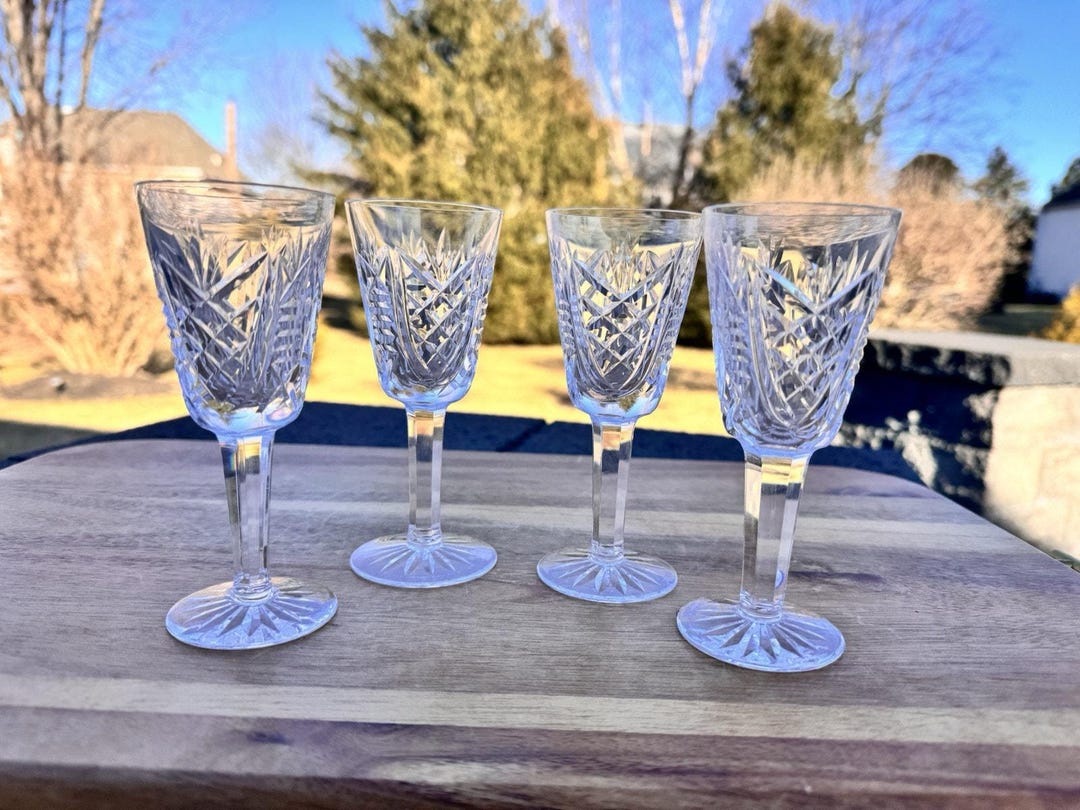 Waterford Crystal CLARE Cut Foot 2 Oz Sherry Glass 5 1/8" ~ Set of 4 ...