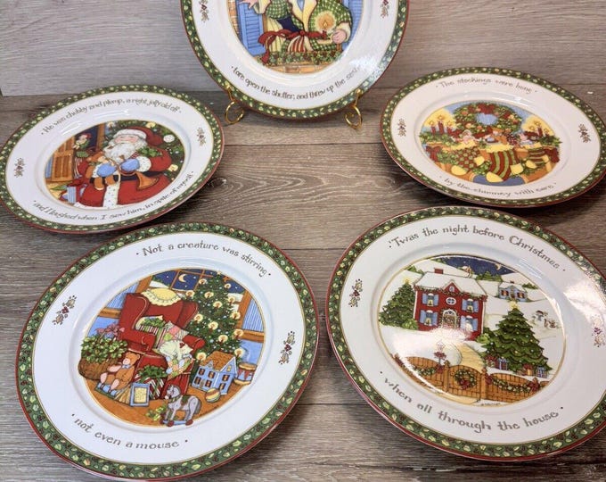 Portmeirion Studio Susan Winget Series 1 Christmas Story Dinner Plates ...